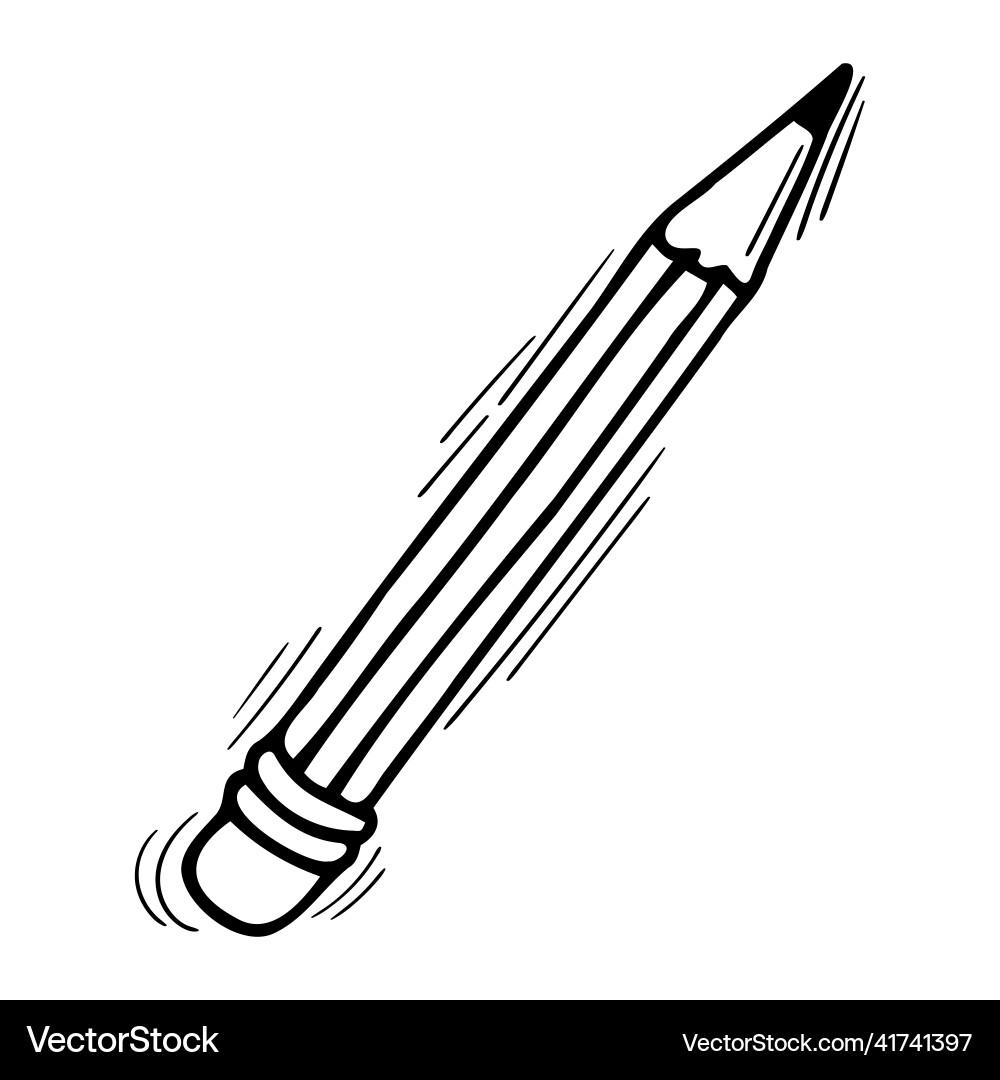 Hand drawn pencil icon isolated on white Vector Image