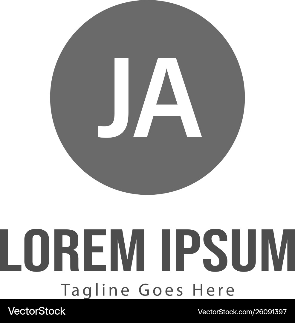 Initial ja logo template with modern frame Vector Image