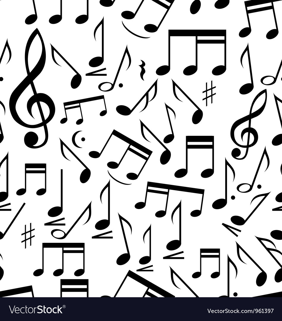 Musical notes - seamless Royalty Free Vector Image