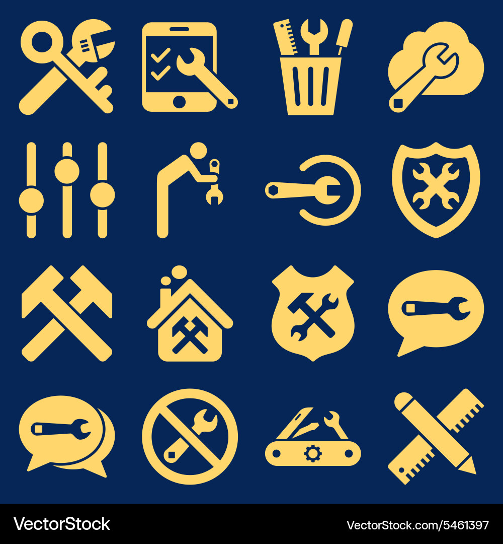 Options and service tools icon set Royalty Free Vector Image