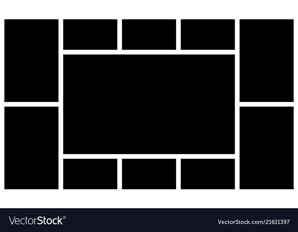 Photo Frame Collage Picture Frames Template Vector Image