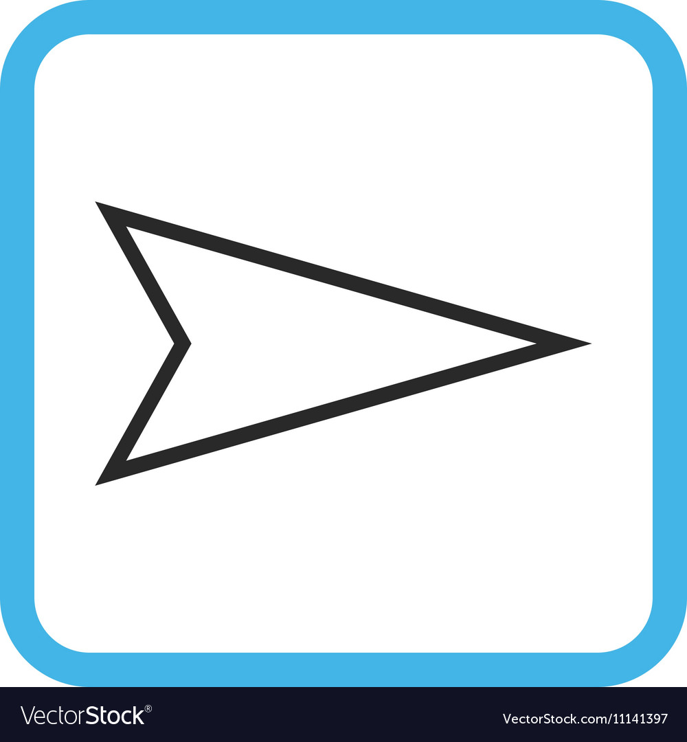 Pointer right icon in a frame Royalty Free Vector Image