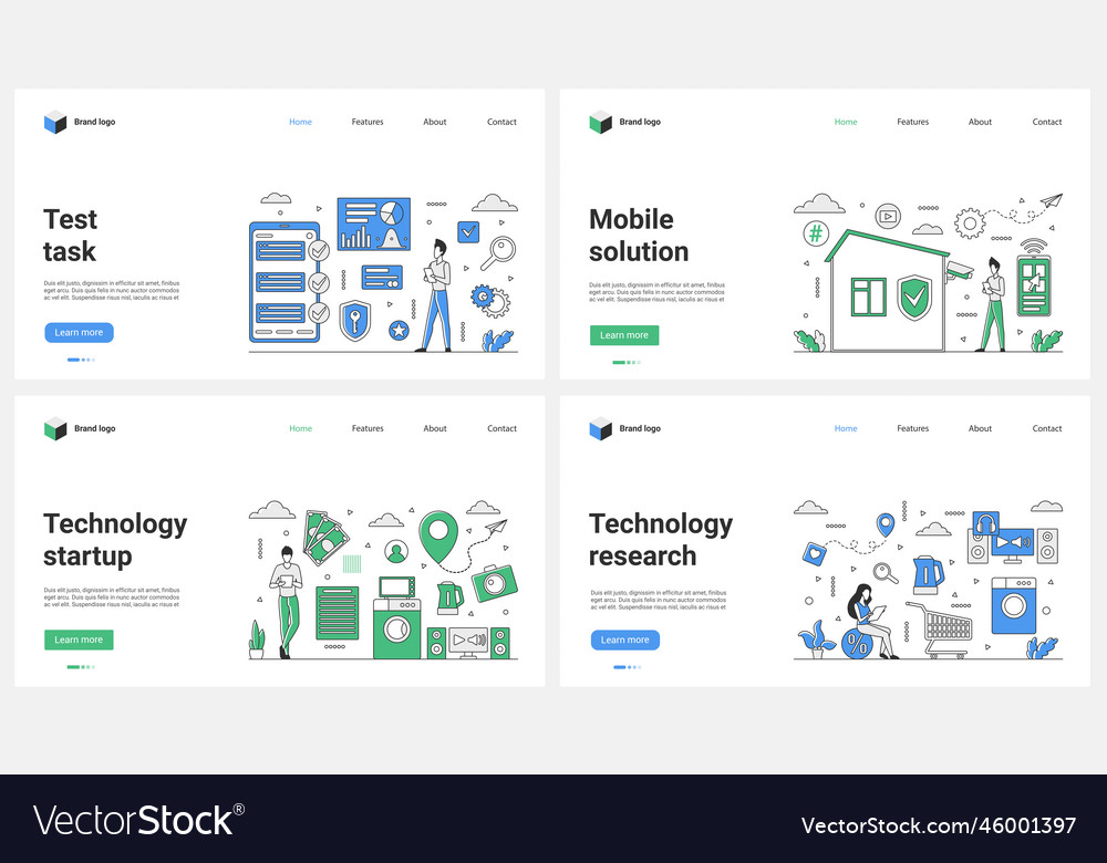 Problem test and solution research startup Vector Image