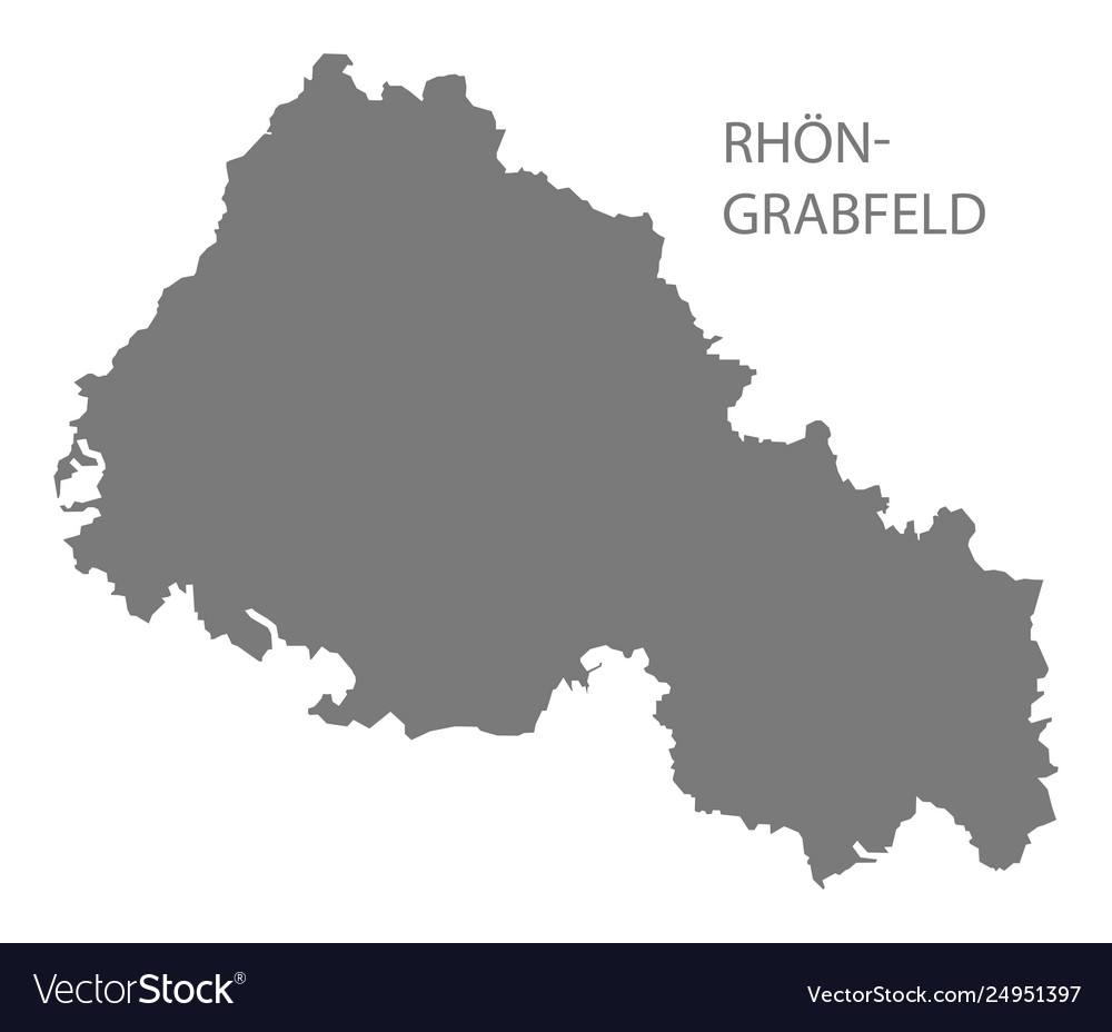 Rhoen-grabfeld grey county map bavaria germany Vector Image