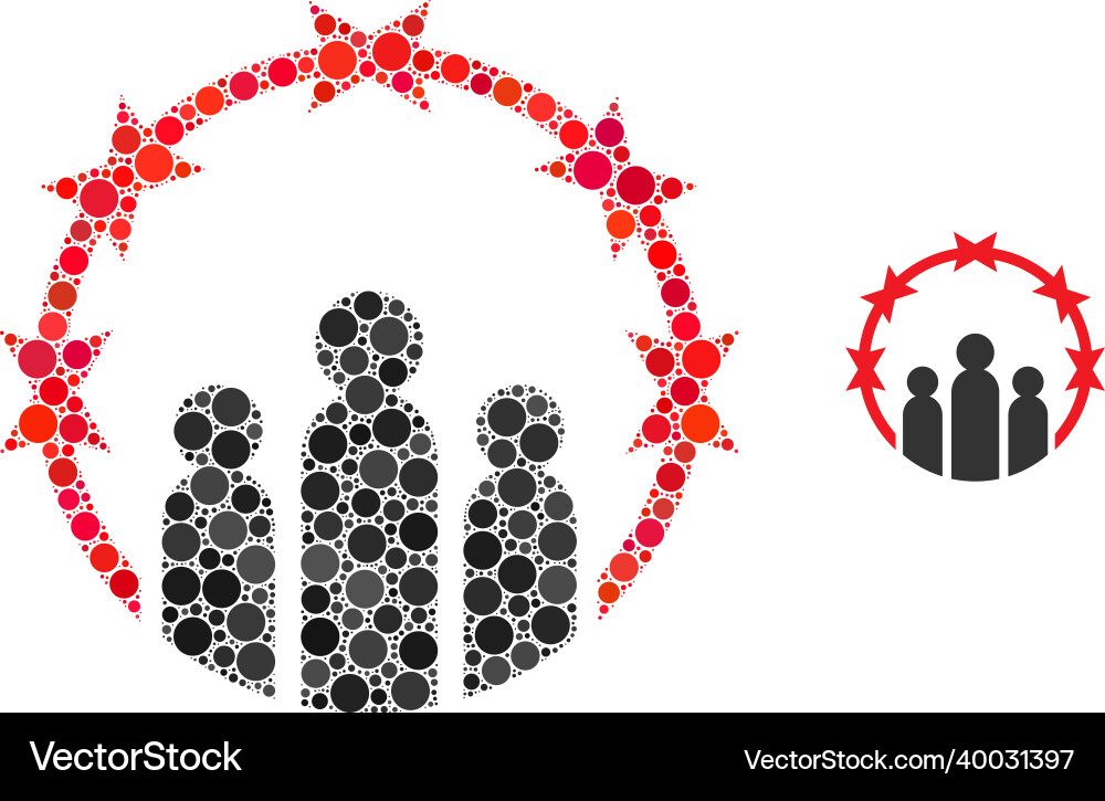 Totalitarism collage of small circles Royalty Free Vector