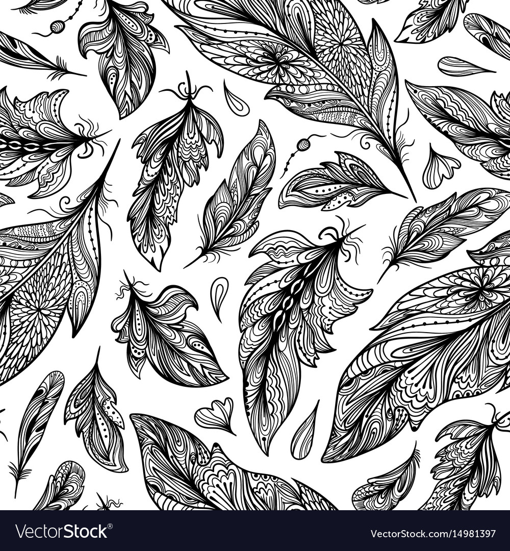 Feather Zentangle at Elijah Byrnes blog