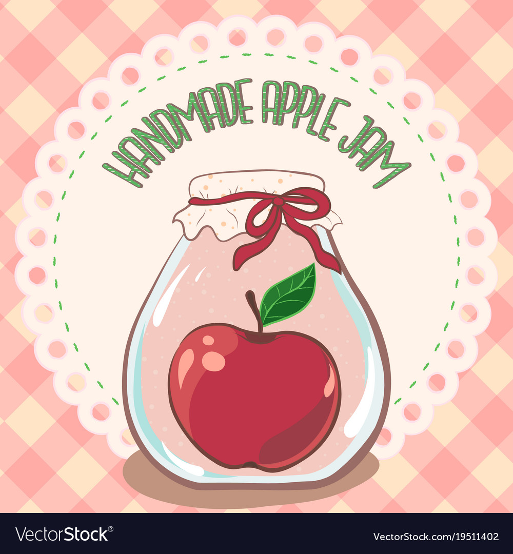 Apple Jam Label Printable Jar Label Template Vector Image