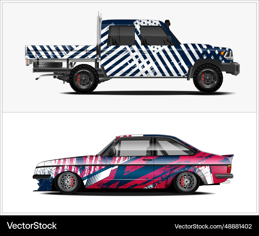 Custom wrap design van car truck wrap design Vector Image
