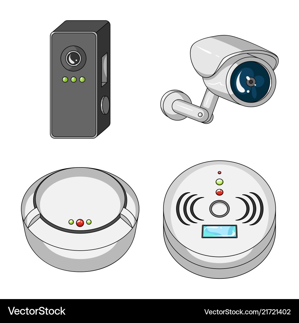Design of cctv and camera logo set Royalty Free Vector Image