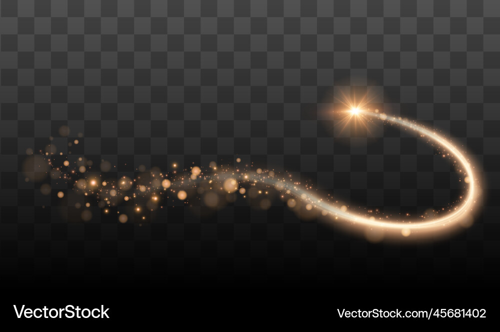 Glowing christmas star with stardust trail Vector Image