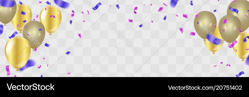 Happy birthday gold confetti celebration Vector Image