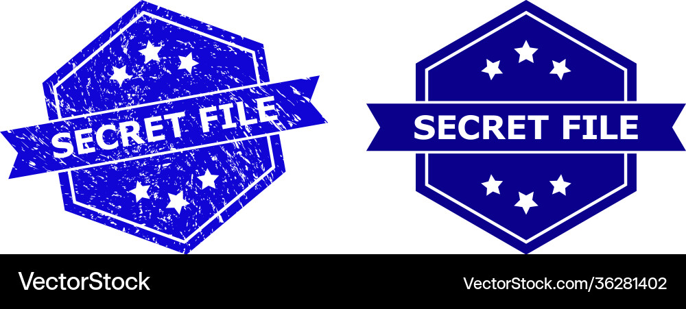 Hexagon secret file watermark with grunged surface