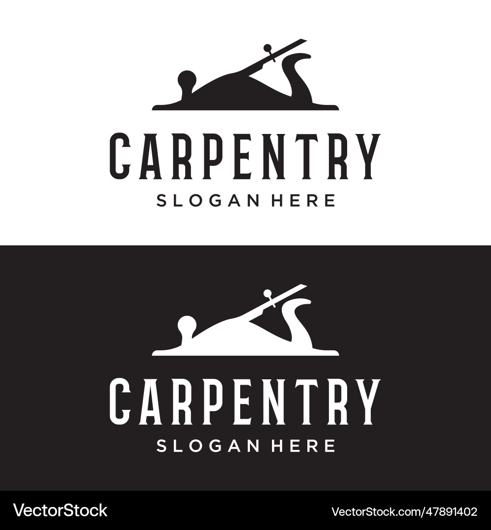 Logo design template woodworking jack plane Vector Image