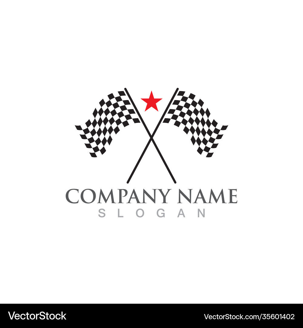 Race flag logo and symbol design Royalty Free Vector Image