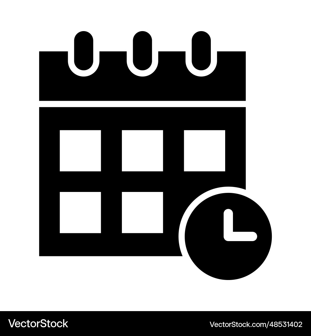 Schedule glyph icon for personal and commercial Vector Image