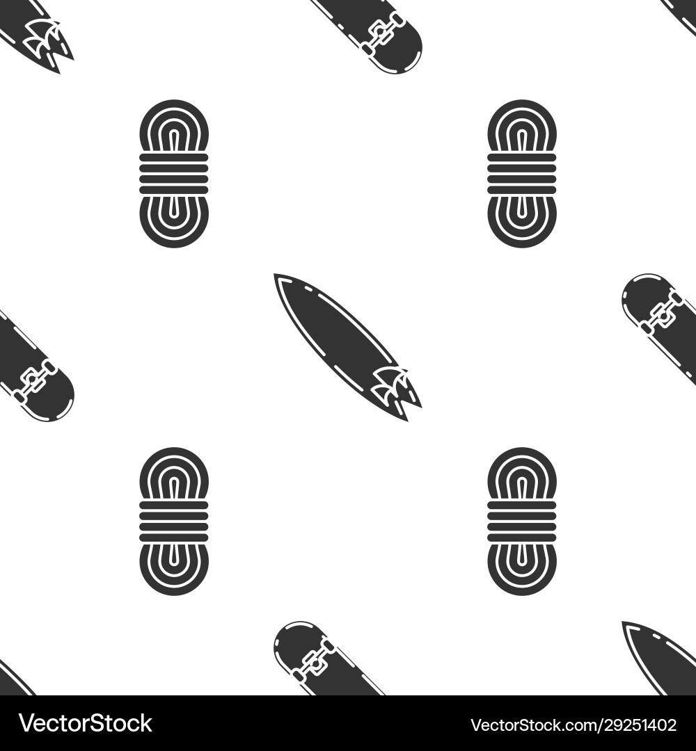 Set skateboard trick surfboard and climber rope Vector Image