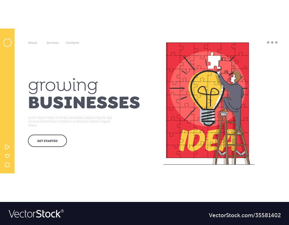 Task solution and problem solving landing page Vector Image