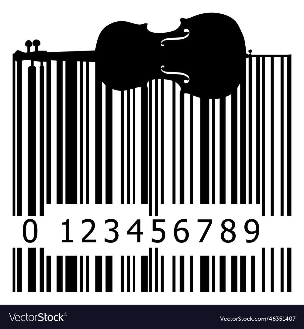 Barcode with cello Royalty Free Vector Image - VectorStock