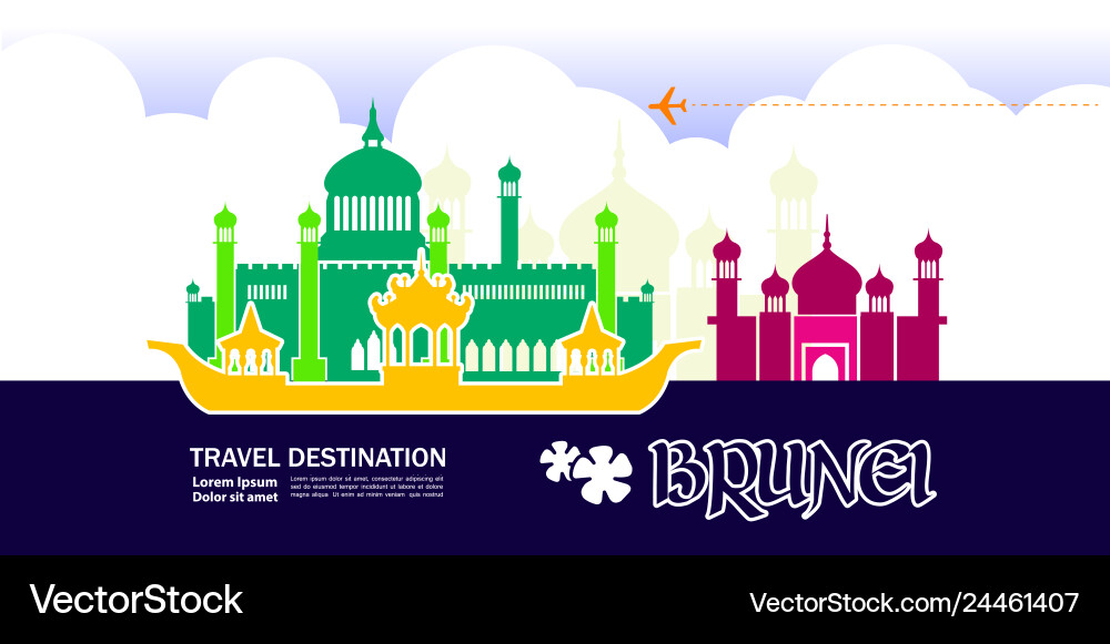 Brunei travel destination Royalty Free Vector Image