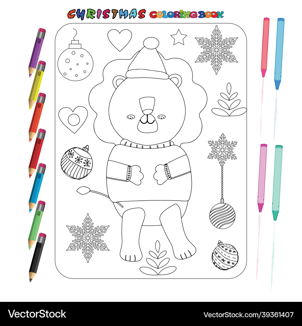 Christmas coloring pages Royalty Free Vector Image