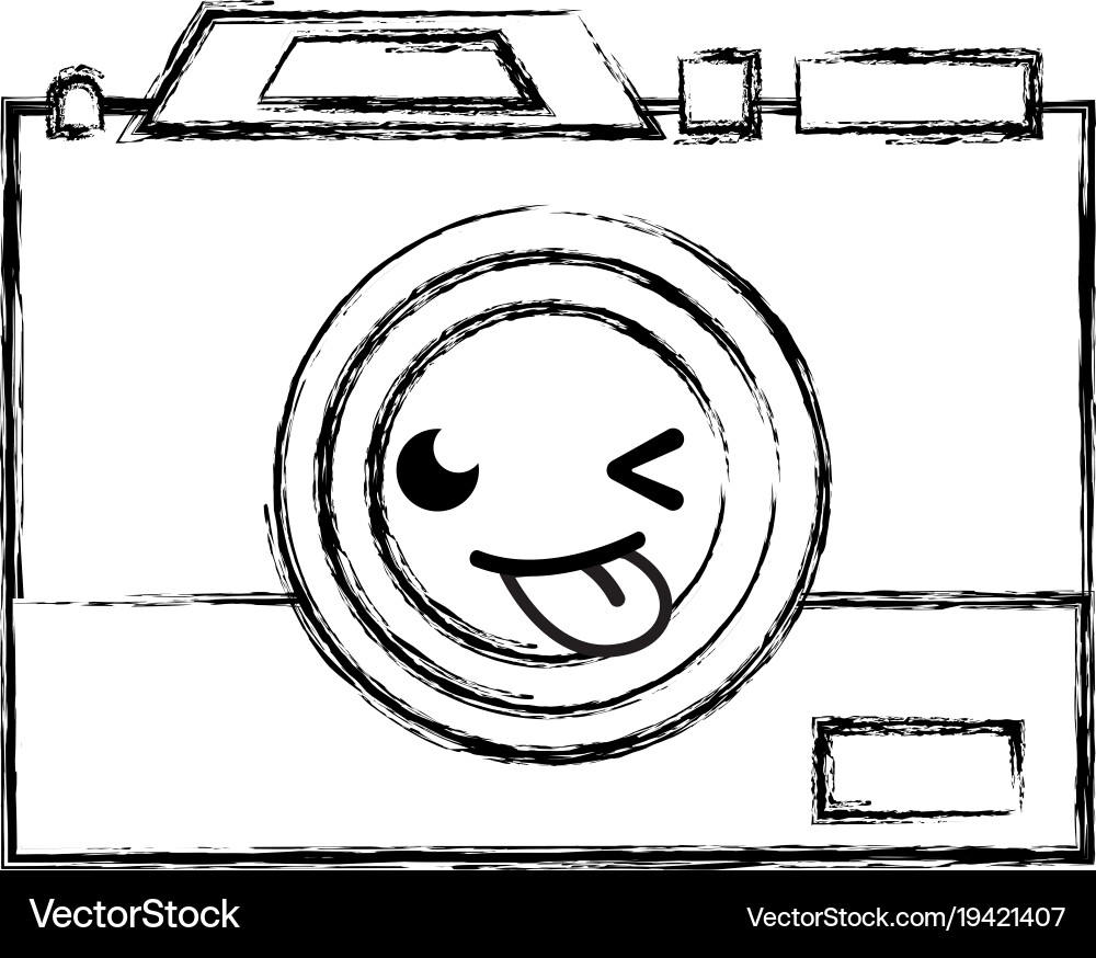 Figure funny camera technology kawaii cartoon Vector Image