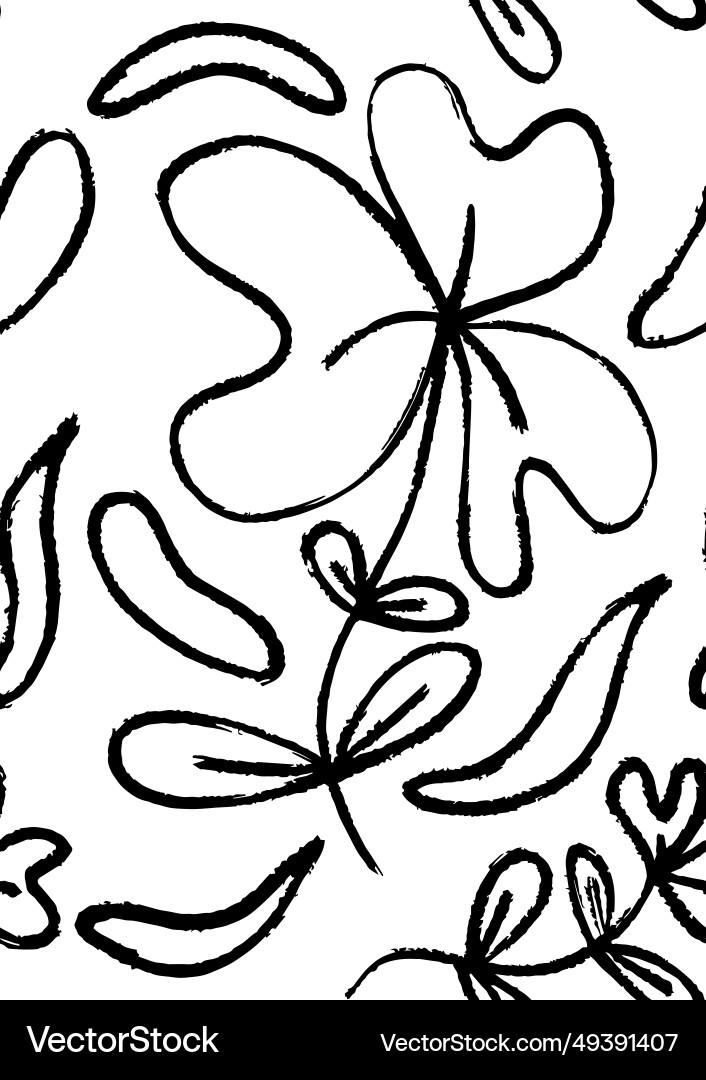 Floral abstract hand drawn flower seamless Vector Image