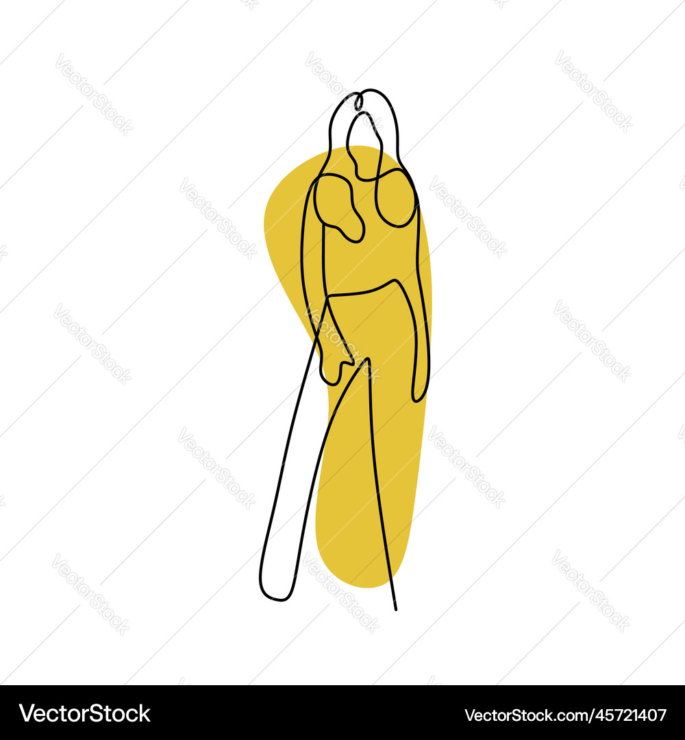 Girl continuous line minimalism style drawing Vector Image