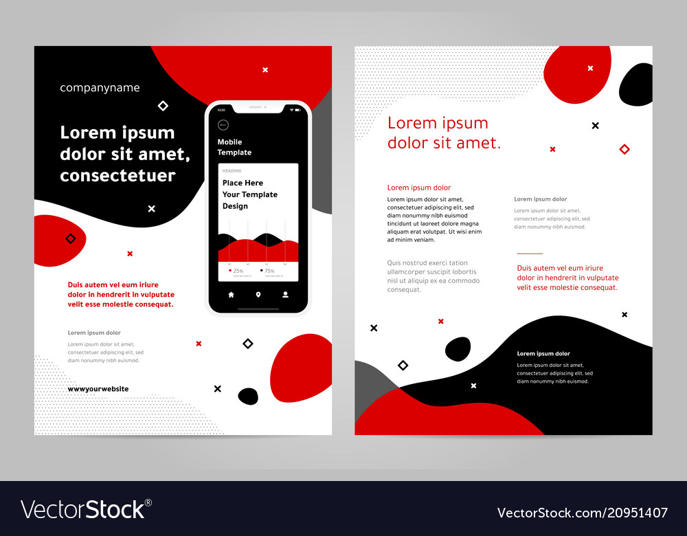 Layout template design with mobile application Vector Image