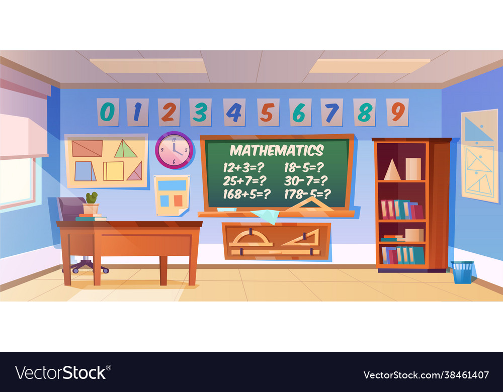 Mathematics classroom empty interior school class Vector Image