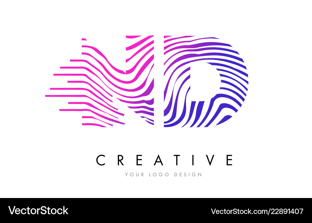 Nd n d zebra lines letter logo design Royalty Free Vector