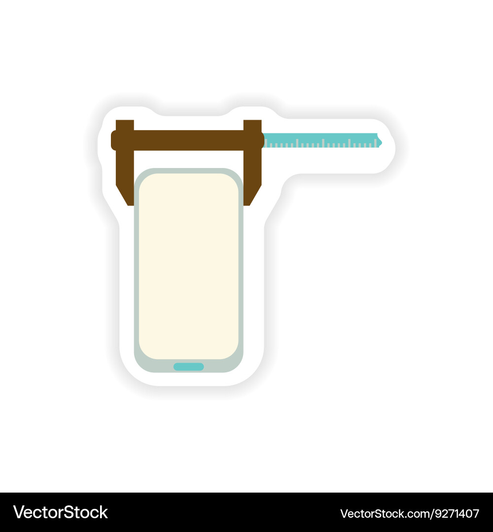 Paper sticker on white background mobile phone Vector Image
