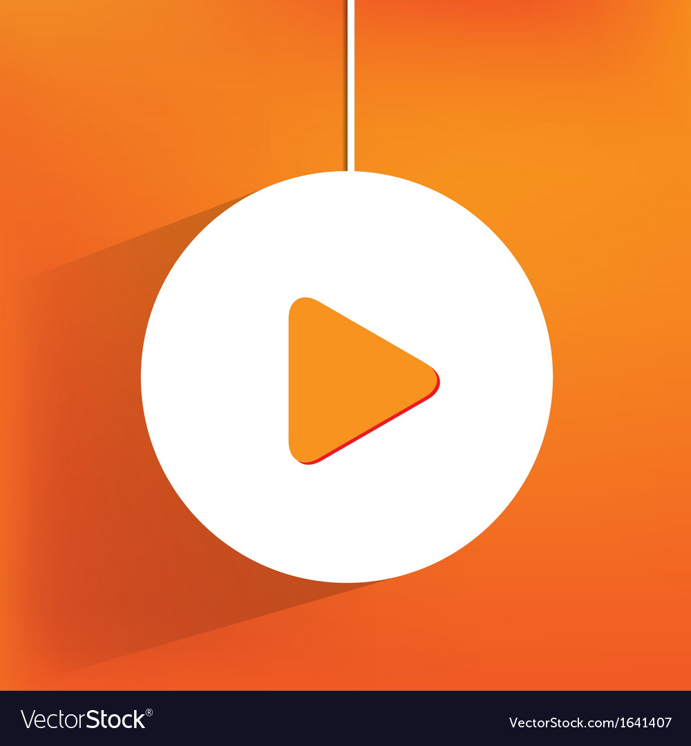 Play button web icon flat design Royalty Free Vector Image