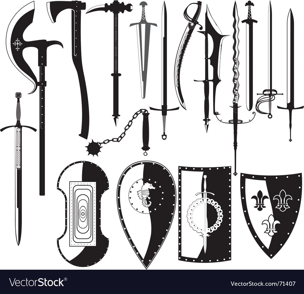 Silhouettes of weapons Royalty Free Vector Image Silhouettes of weapons Royalty Free Vector Image