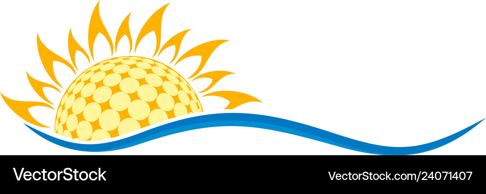 Symbol of sun with wave Royalty Free Vector Image