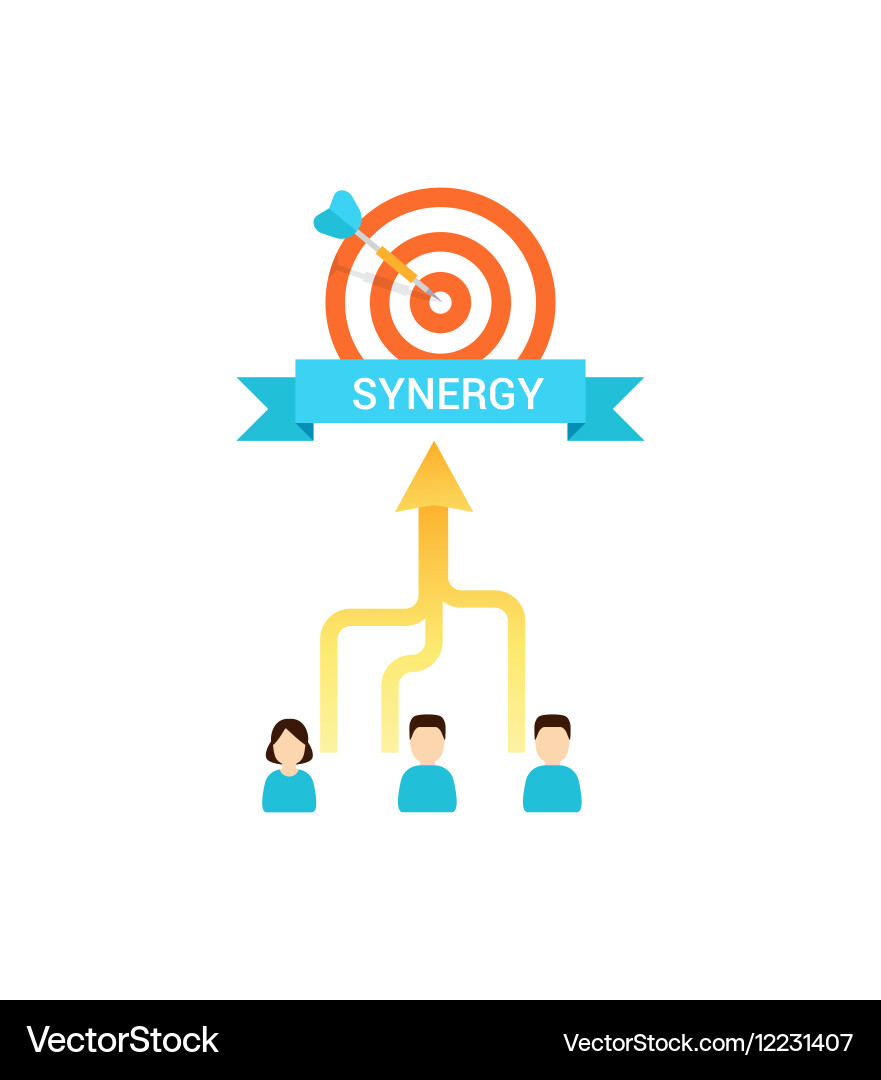 Teamwork concept arrows from people moving to one Vector Image