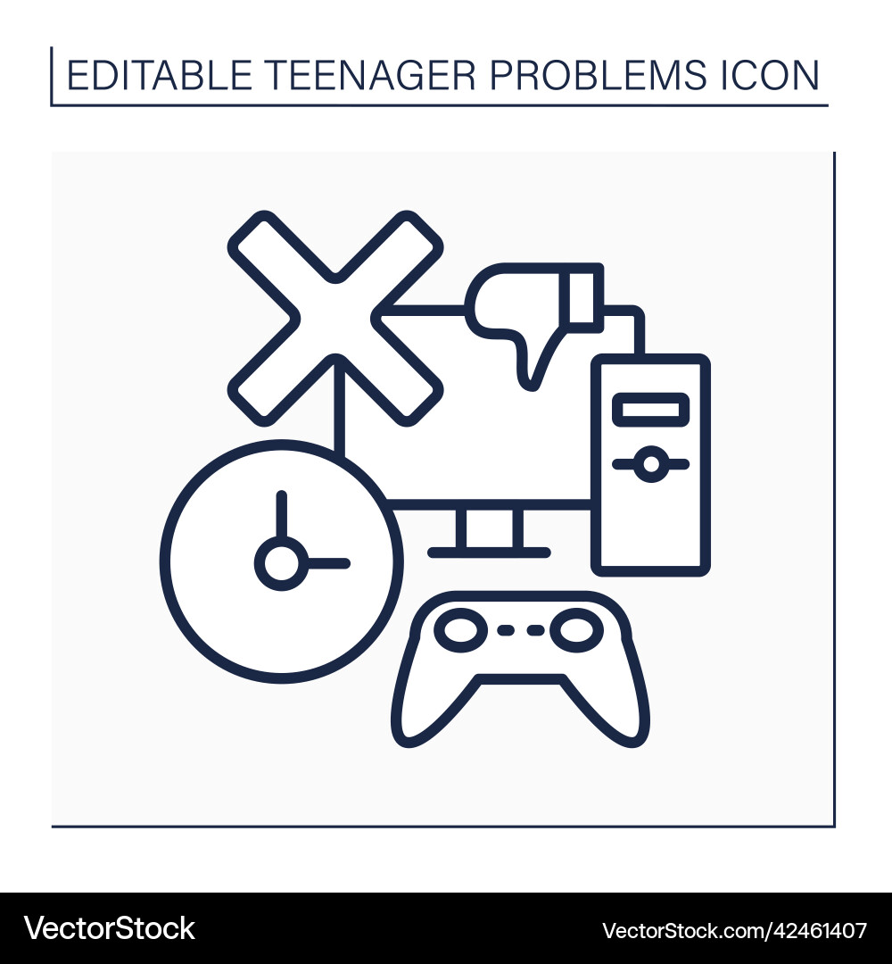 Teenage problem line icon Royalty Free Vector Image
