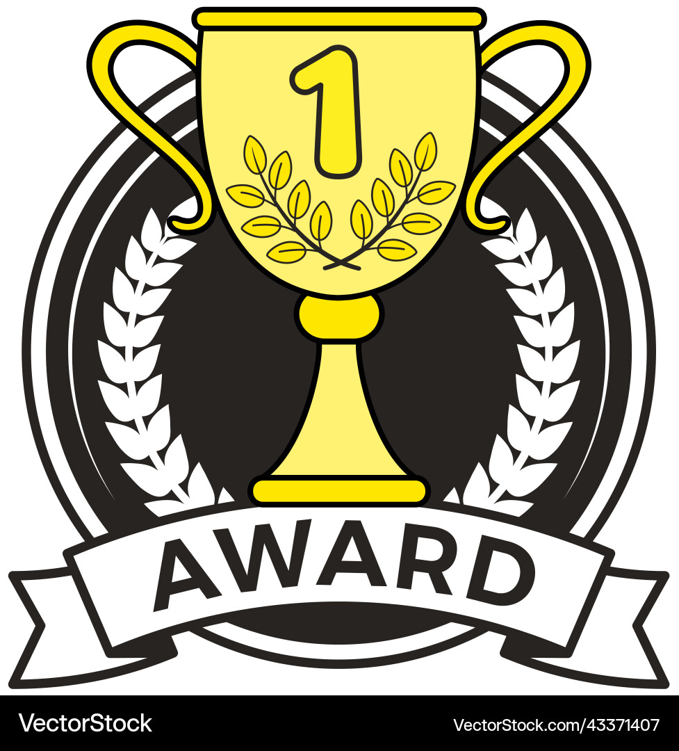 Winner trophy cup diploma or patent first place Vector Image