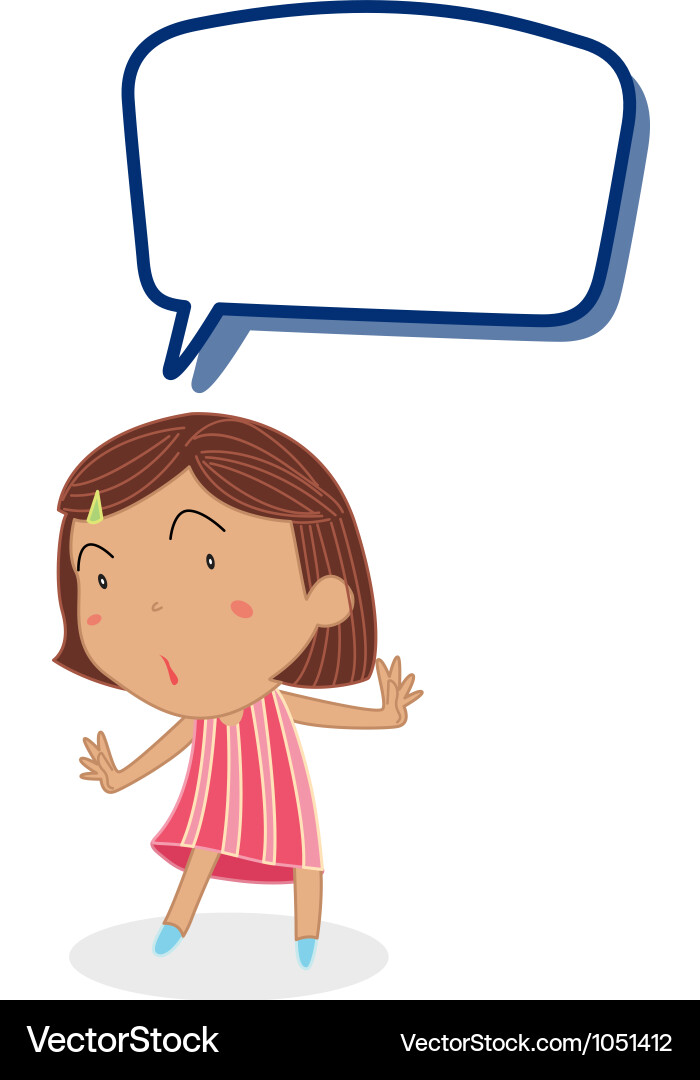 A girl and call out Royalty Free Vector Image - VectorStock