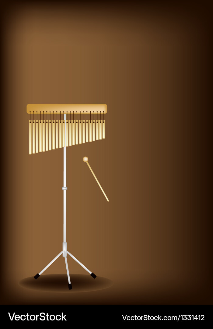 A musical bar chimes on dark brown background Vector Image