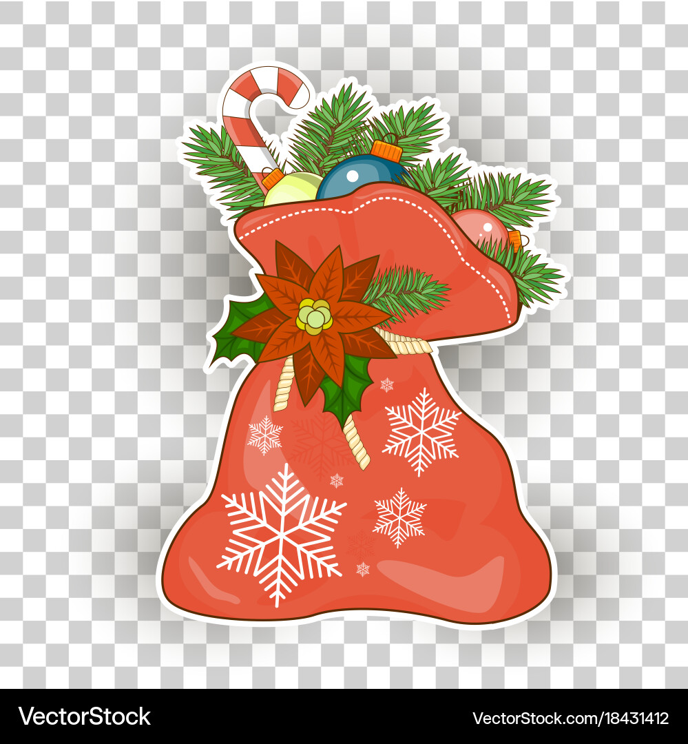 Christmas bag santa claus Royalty Free Vector Image