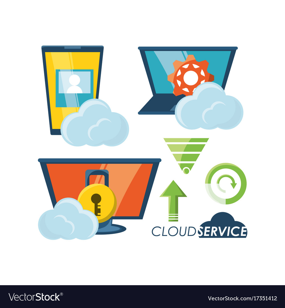 Cloud service design Royalty Free Vector Image