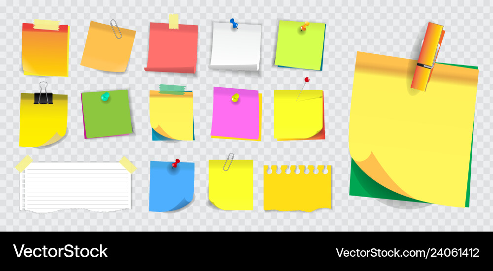 Colorful sticky note or ripped paper Royalty Free Vector