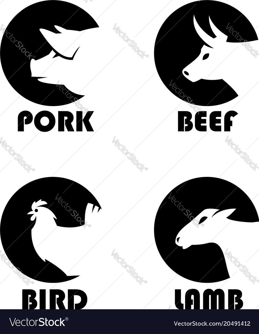 Farm animals labels Royalty Free Vector Image - VectorStock