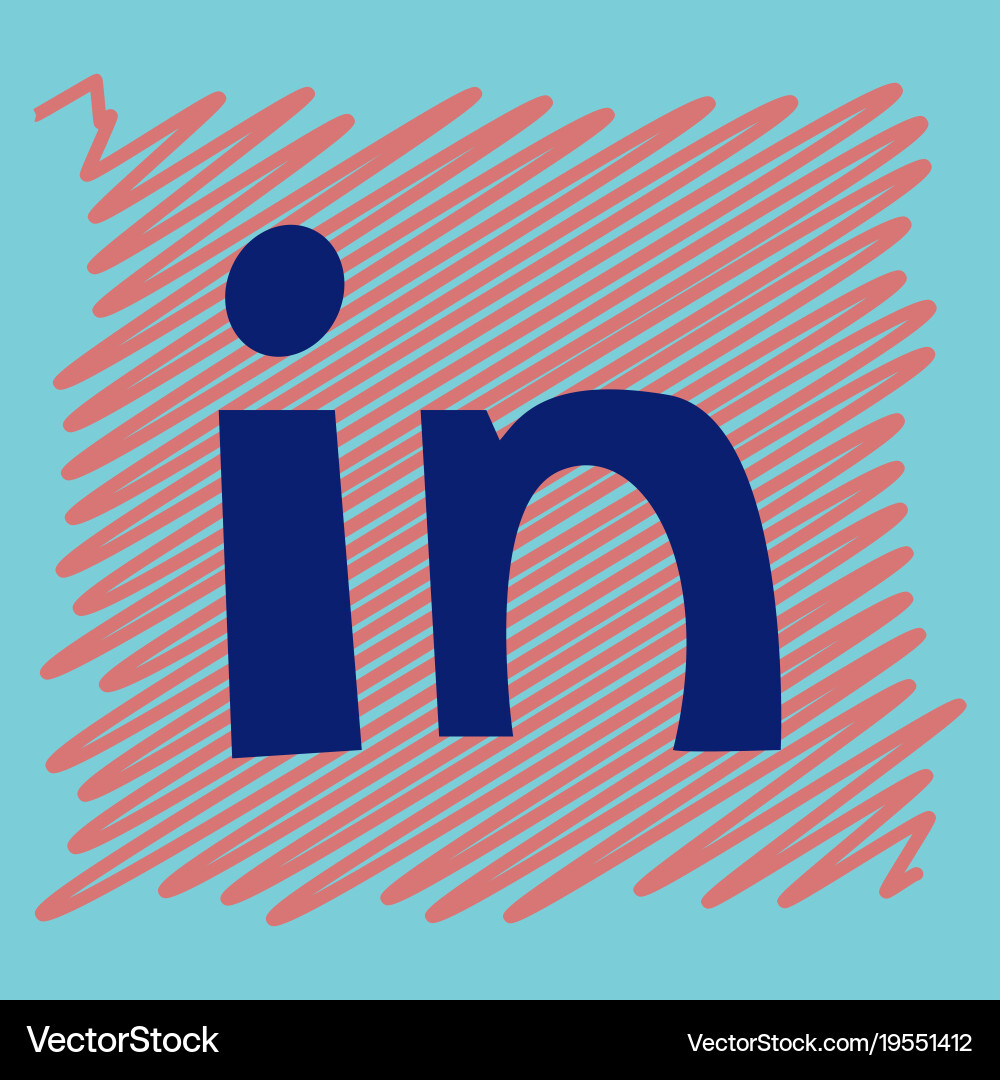Flat linkedin color icon glossy app icon logo Vector Image