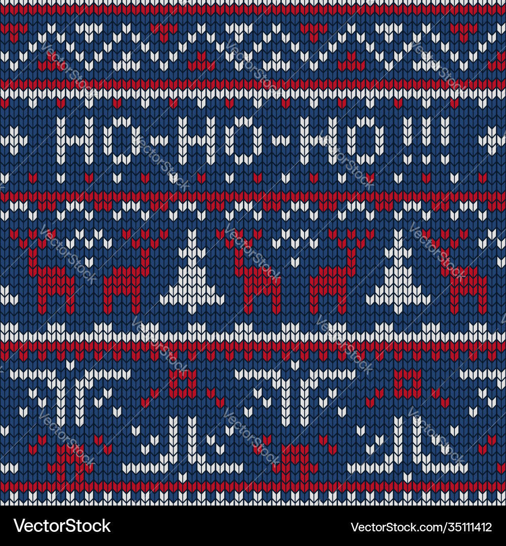 Knitted winter pattern textile Royalty Free Vector Image