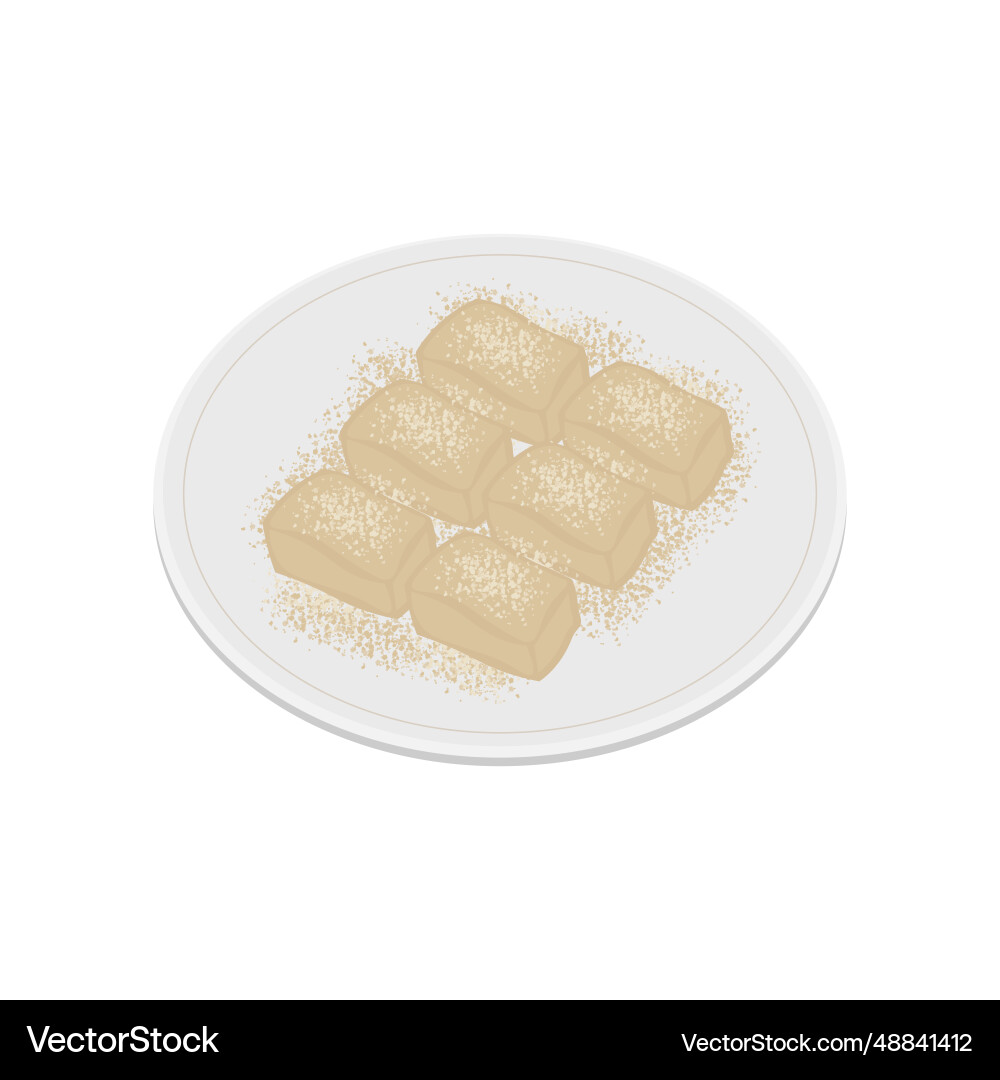 Korean rice cake injeolmi Royalty Free Vector Image