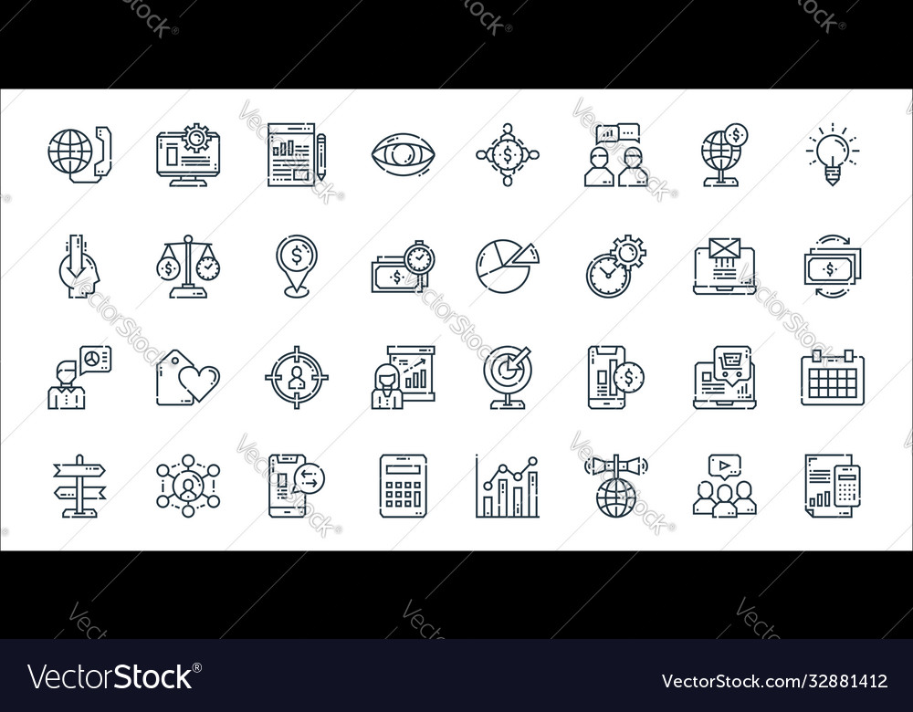 Marketing line icons linear set quality line set Vector Image
