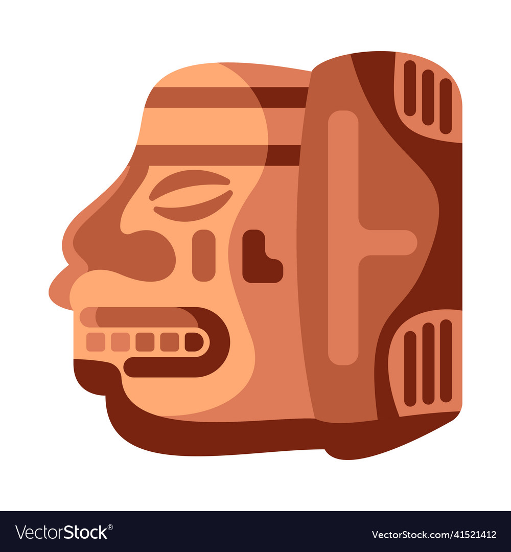 Maya aztec face composition Royalty Free Vector Image