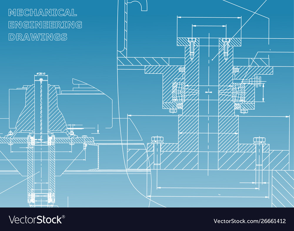 Mechanical engineering technical backgrounds Vector Image