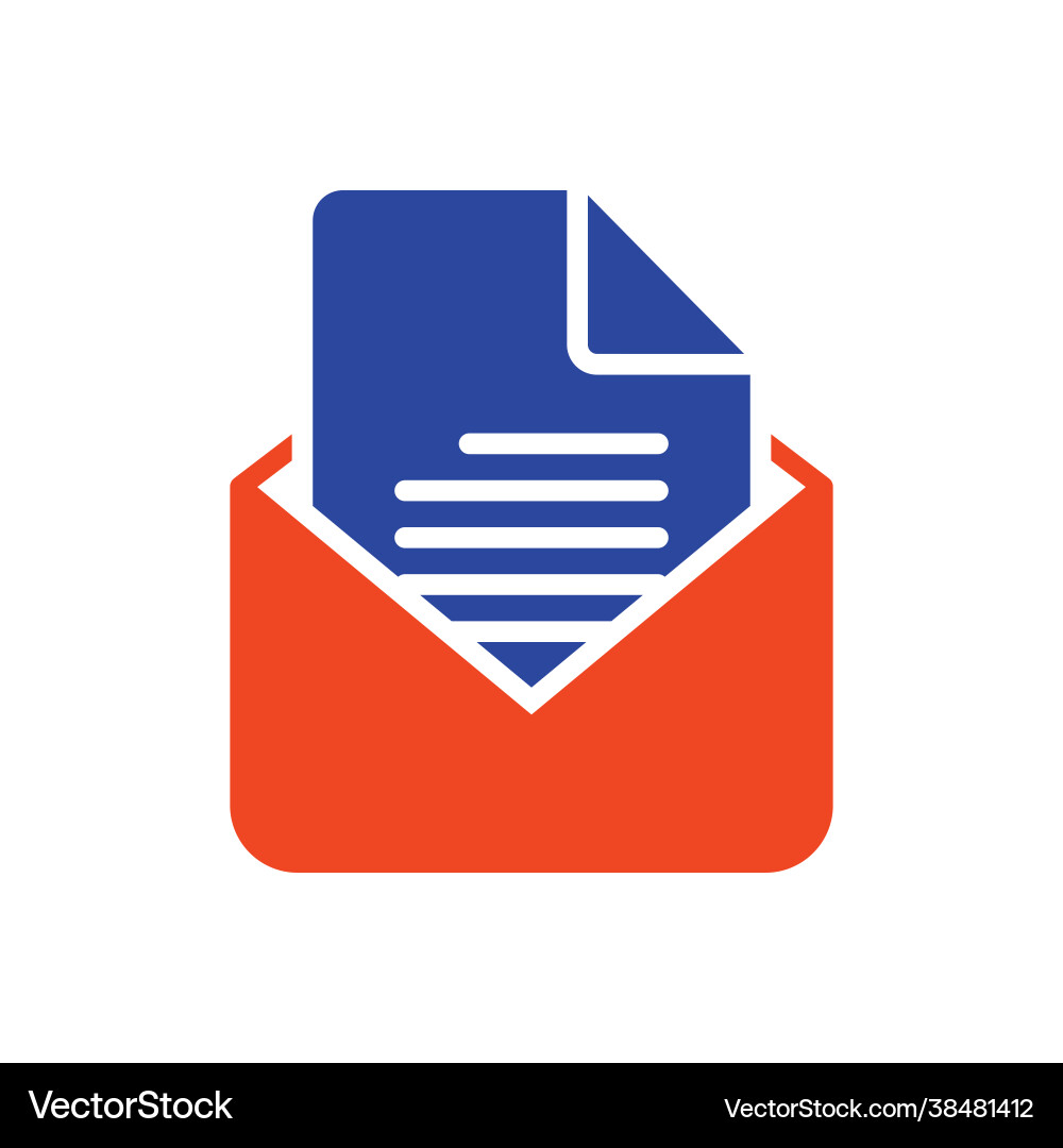 Message outline flat glyph icon office sign Vector Image